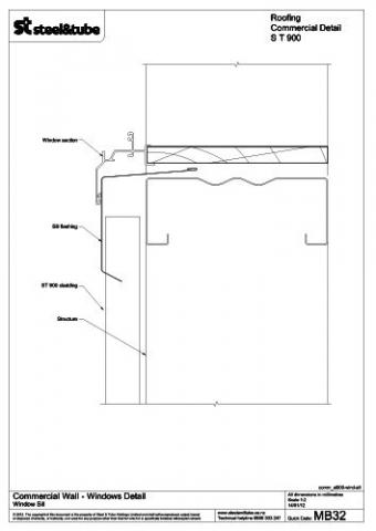 Commercial Wall - Windows Detail - Window Sill | steel&tube