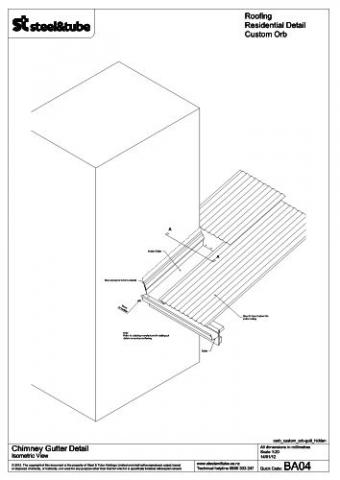 Chimney Gutter/Hidden Gutter Detail | steel&tube