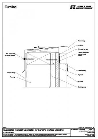 Suggested Parapet Cap Detail for Vertical Cladding | Steel & Tube