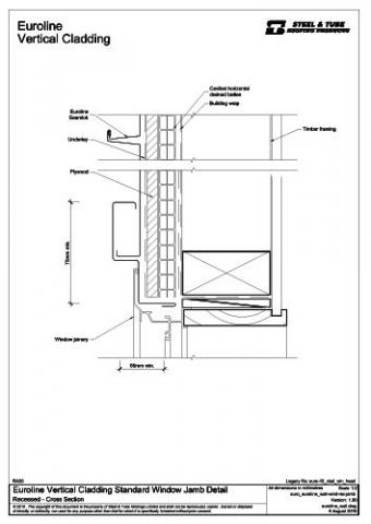 Vertical Cladding Standard Window Jamb | steel&tube