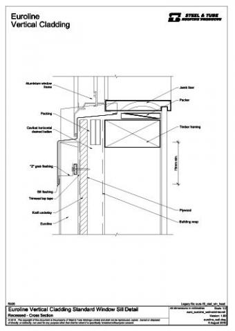 Vertical Cladding Standard Window Sill | Steel & Tube