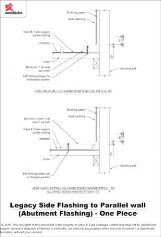 Side Flashing to Parallel wall - One Piece | steel&tube